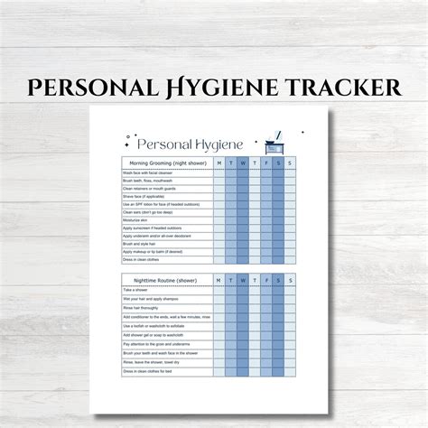 Daily Hygiene Tracker Morning And Night Routine Checklist Pdf Download