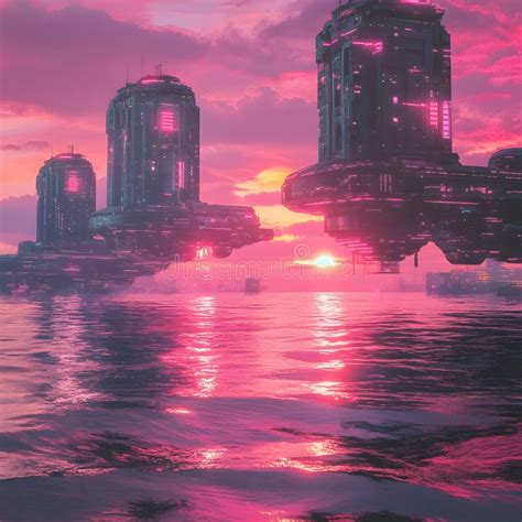 Futuristic Floating Cities Stock Illustrations 756 Futuristic