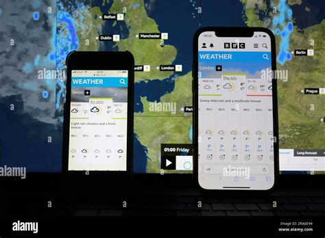 London, UK. 30 June 2023. BBC Weather Broken. BBC weather report bizarre forecasts in 'glitch ...