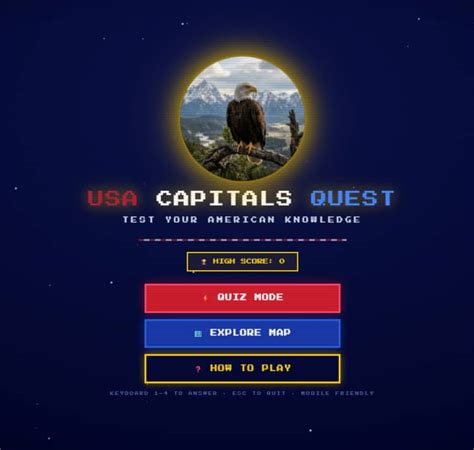 Usa Capitals Quest Name The State Capitals Game Geography Activity