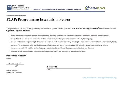 Pcapcertified Pythonprogramming Cisconetworkingacademy