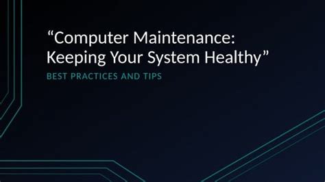 Troubleshooting And Maintenance Pptx Operating Systems Computer