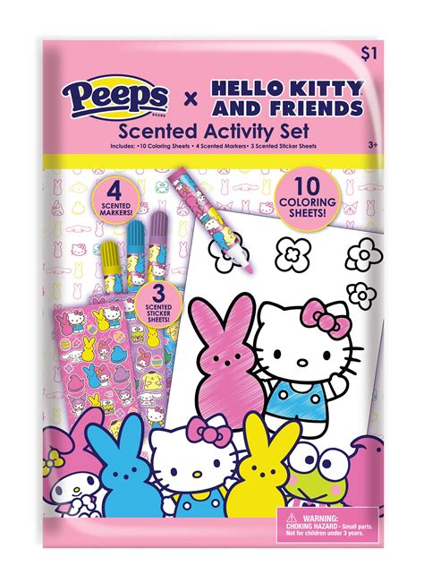 Peeps Hello Kitty Scented Activity Set Includes Coloring Sheets
