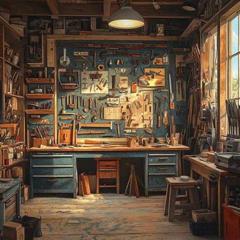 Free Cluttered Carpenters Workshop Image Workshop Tools Carpentry