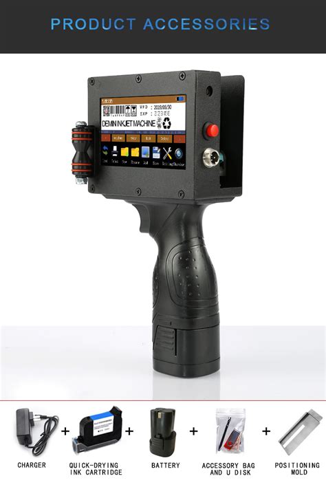 Demin Mx3s Handheld Inkjet Printer Alphanumeric Qr Font