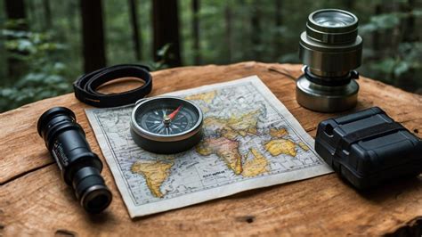 A Compass Sits On A Table Next To A Compass And A Compass Premium Ai