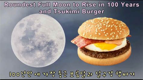 【vlog】100년만에 가장 둥근 보름달과 달구경 햄버거맛평가고지혈증맛 Youtube