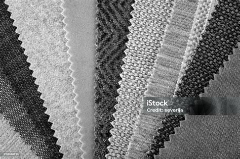Close Up Of Fabric Chart Swatches Choice For Interior Design Stock