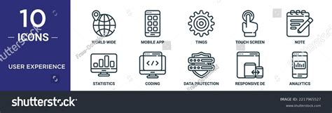 User Experience Outline Icon Set Includes Stock Vector Royalty Free