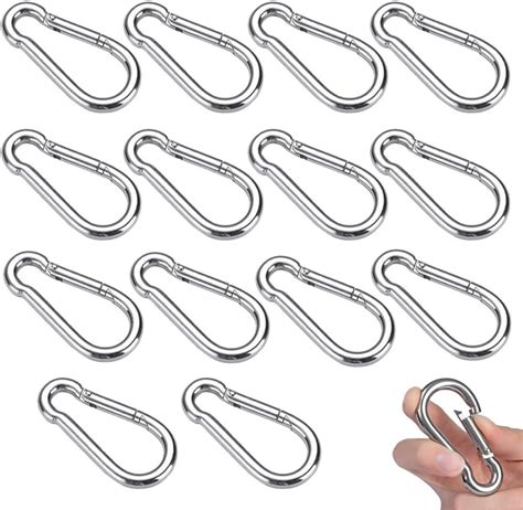 14 Pezzi Moschettone 50 X 5mm Moschettoni Acciaio Inox 304 Moschettoni