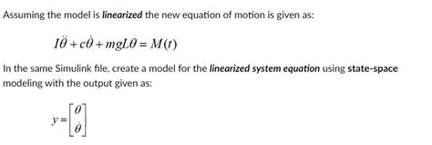 Solved Assuming The Model Is Linearized The New Equation Of Chegg