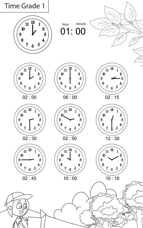 Class 1 Maths Time Worksheet Time Worksheets