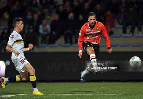Lorients French Forward Jeremie Aliadiere Eyes The Ball During The News Photo Getty Images