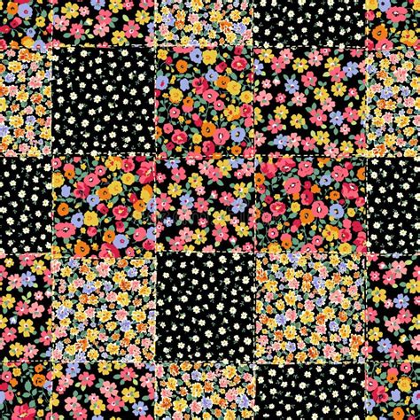 Seamless Patchwork Of Cute Floral Patterns Stock Vector Illustration