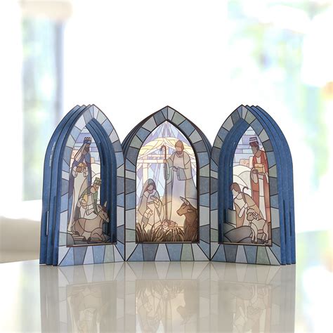 Stained Glass Nativity Set