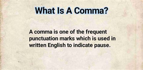 What Is A Comma