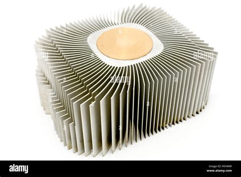 Aluminum Cpu Cooler Heat Sink Isolated On White Stock Photo Alamy