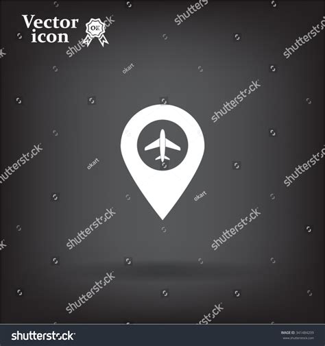 Illustration Map Mark Icon Plane Stock Vector Royalty Free 341484209