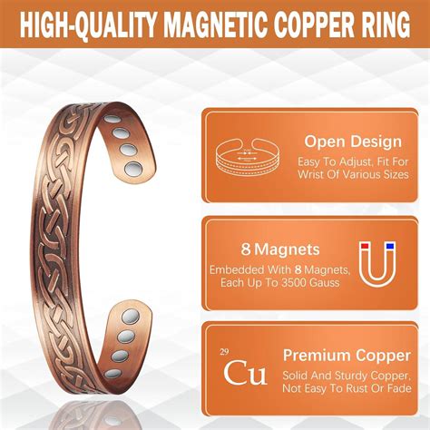 Magnetic Therapy Arthritis Bracelet Pure Copper Mens Bracelet For