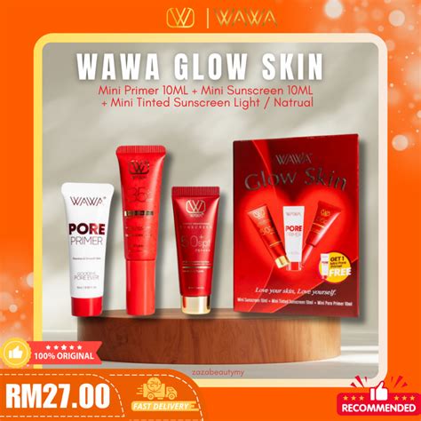 Wawa Glow Skin Set Free Mini Primer Mini Sunscreen Mini Tinted