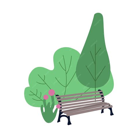 Premium Vector Park Bench Semi Flat Color Vector Object