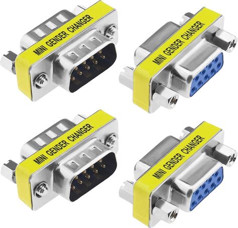 Create Idea 4pcs Db9 Pin Serial Port Connector Male To Male