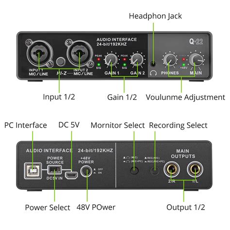 Prozor 2x2 Usb Audio Interface Mic Preamp 192khz M Vicedeal