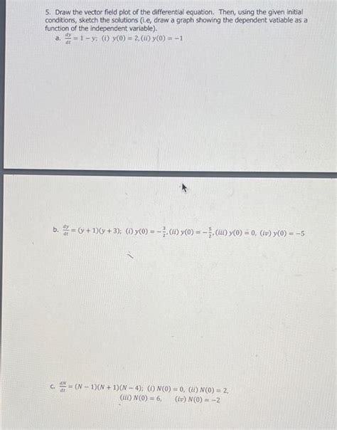 Solved Draw The Vector Field Plot Of The Differential Chegg