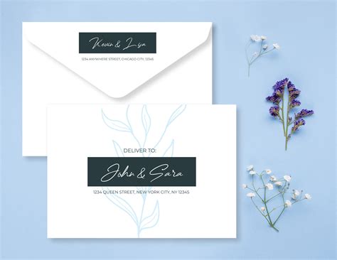 Modern Floral Wedding Envelope Address Template Wordlayouts