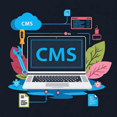 flat design content management system illustration premium ai