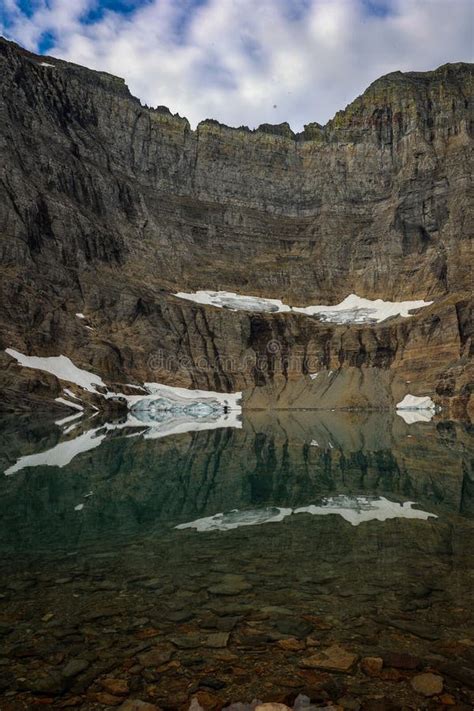 Iceberg Lake At Glacier National Park Montana Situated In Front Of A