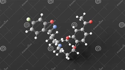 Iloperidone Molecular Structure Atypical Antipsychotic Ball And Stick