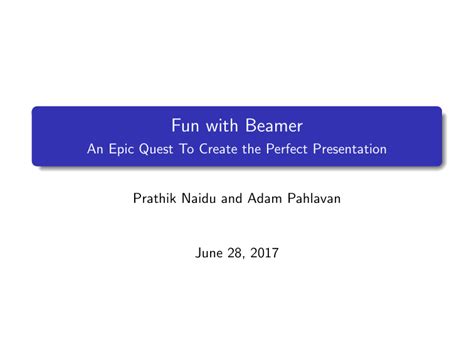 fun with beamer latex presentation tutorial