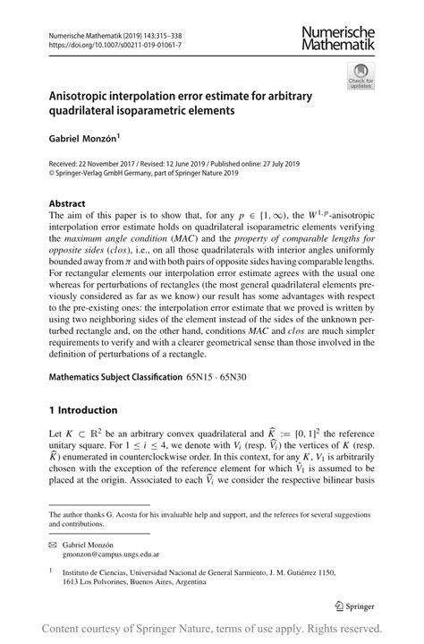 Anisotropic Interpolation Error Estimate For Arbitrary Quadrilateral Isoparametric Elements