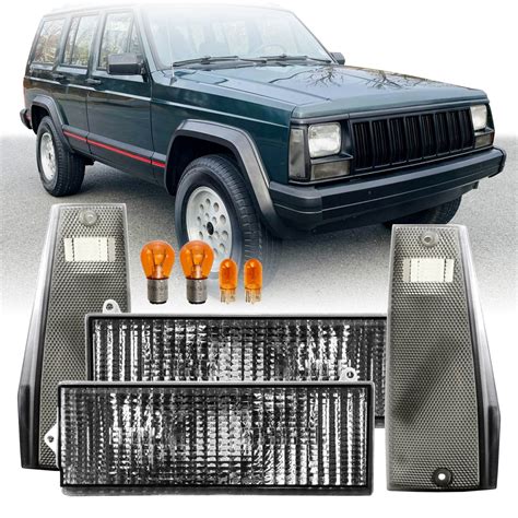 1984 1996 Jeep Cherokee Xj Smoke Lens 4pc Front Corner Bumper Light