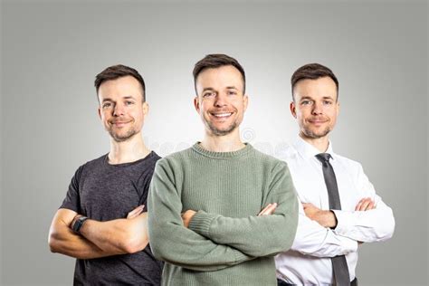 Same Person In Different Outfits Showing Different Aspects Of Life