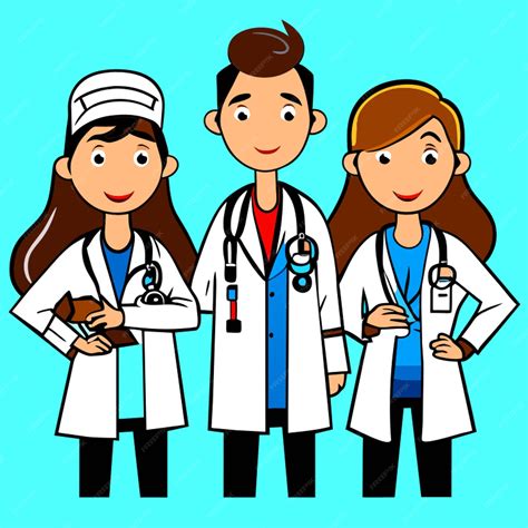 Personajes De Enfermería Grupo Equipo Médico Aislado Vector Ilustarción