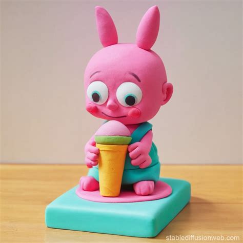 Chibi 3d Character On White Background Stable Diffusion Online