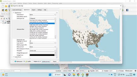 qgis2web attribute filter not showing when in preview or final export