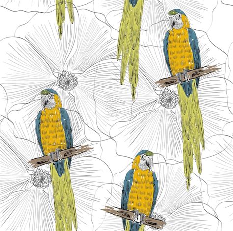 Premium Vector Parrot Seamless Pattern