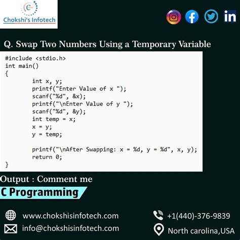 Gaurav Chokshi On Linkedin Looking To Switch Two Numbers Heres A Simple Trick Using A Temporary