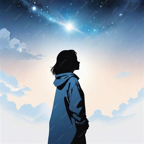 Persona Mirando Un Conjunto De Vectores De Dibujos Animados Del Cielo