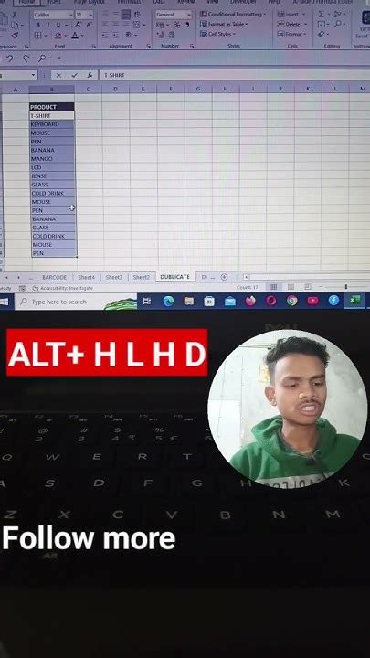 How To Remove Duplicate Value In Excel Shortcut Keys Short Exceltips Youtube
