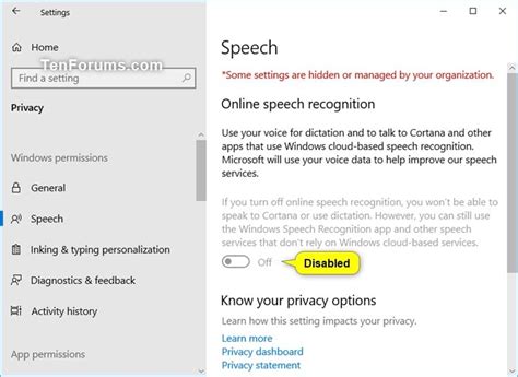 Enable Or Disable Online Speech Recognition In Windows Tutorials