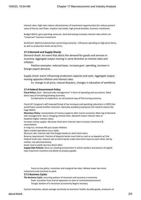 Solution Chapter 17 Macroeconomic And Industry Analysis Studypool