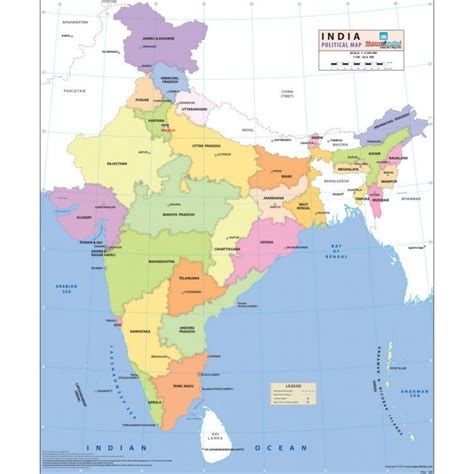 Synthetic States And Capital India Map Size 375x32 Inches Rs 200