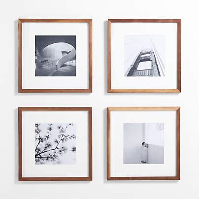 4 Piece Light Oak Wood Gallery Wall Picture Frame Set Reviews Crate