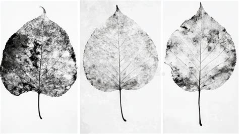 Three Exquisite Leaf Prints Detailed Nature Patterns For Art Design And Educational Resources