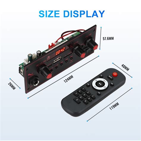 20w Amplifier Dc 5v Bluetooth Decoder Board 65mm Microphone Fm Radio Tf Usb Car Audio Music