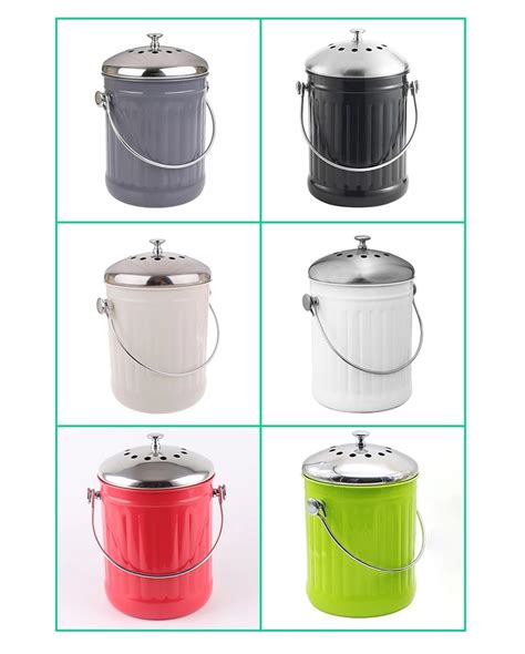 1 3 Gallon Compost Bin Kitchen Stainless Steel Compost Bin Charcoal Filter Garden Compost Bin